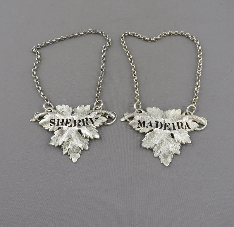 Victorian Sterling Silver Wine Labels | JH Tee Antiques