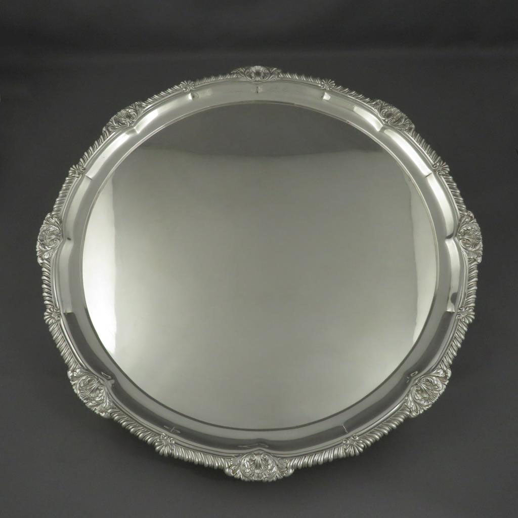 Large Regency Sterling Silver Salver– JH Tee Antiques