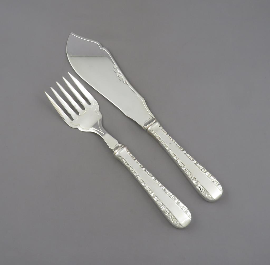 Birks Rose Bower Pattern Fish Servers– JH Tee Antiques