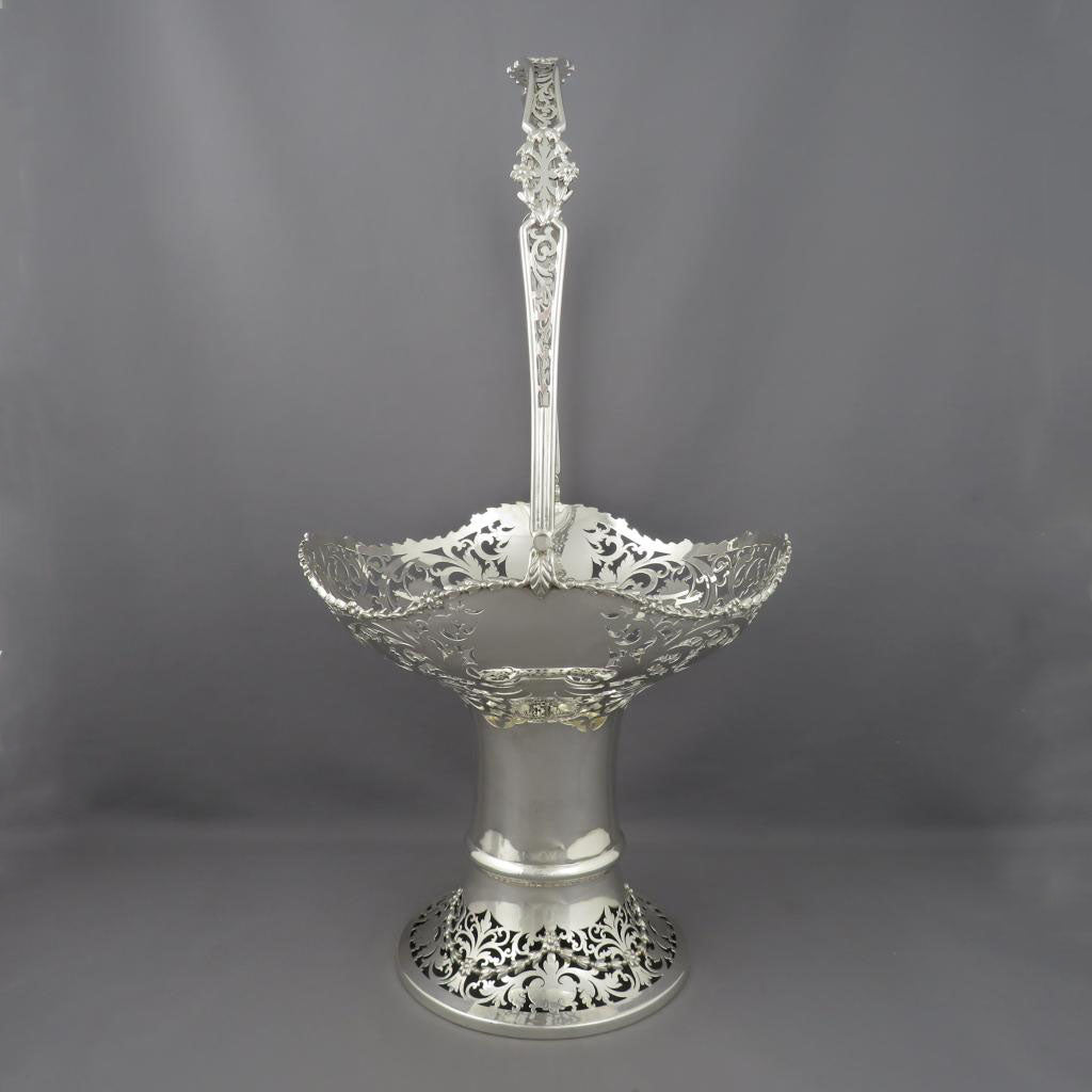 English Sterling Silver Flower Basket | JH Tee Antiques