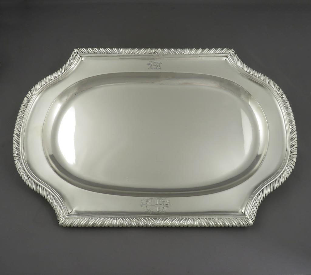 George II Sterling Silver Meat Platter | JH Tee Antiques