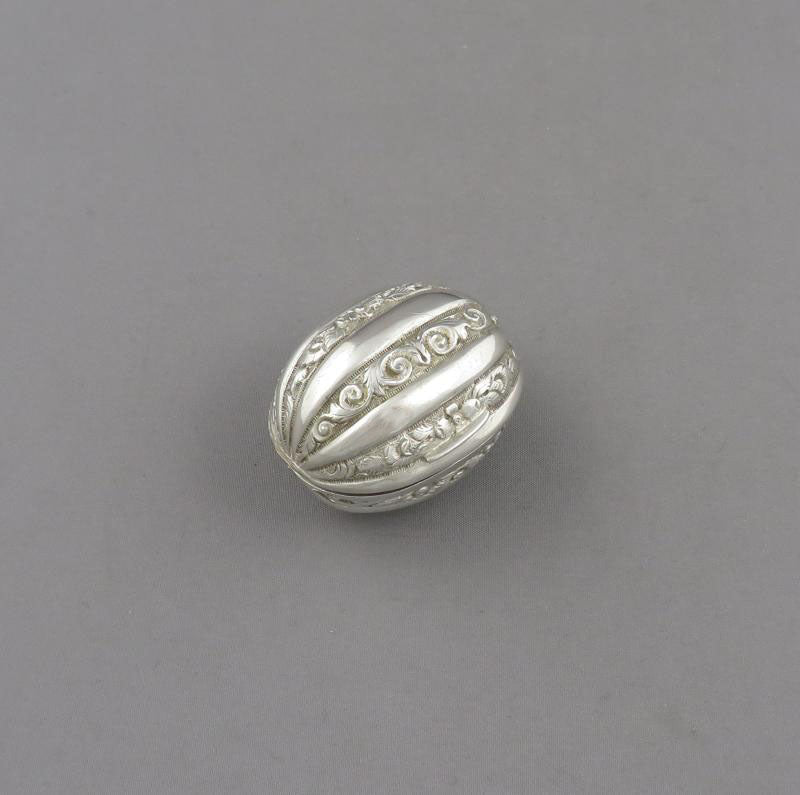 Melon Form Silver Nutmeg Grater | JH Tee Antiques
