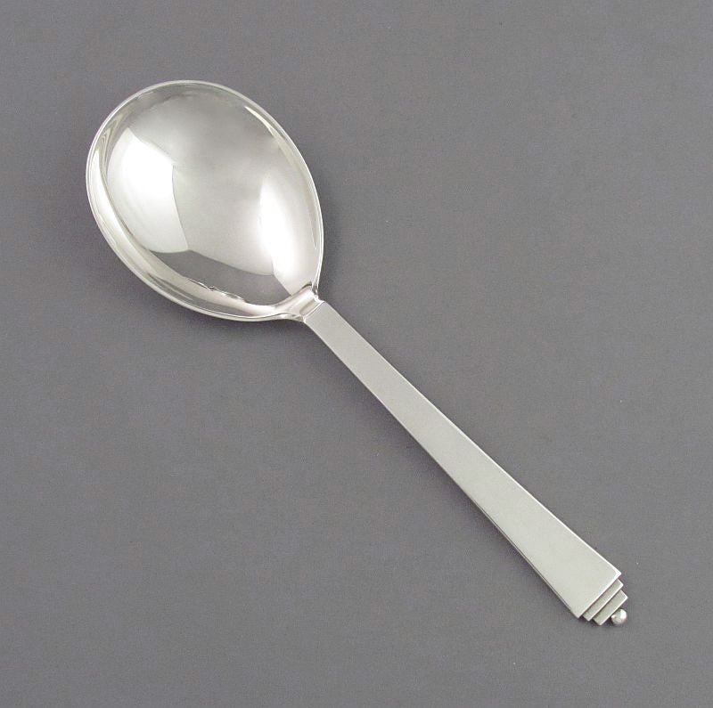 Georg Jensen Pyramid Pattern Serving Spoon | JH Tee Antiques