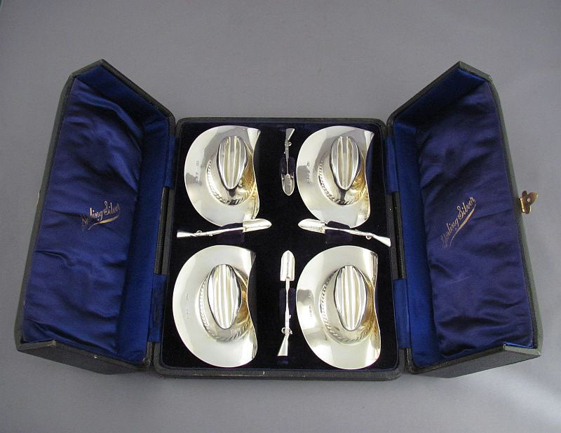 Victorian Silver Novelty Open Salts | JH Tee Antiques